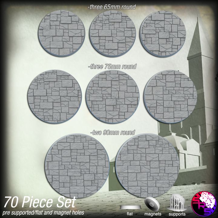 3D Printable Cracked Bricks Bases (Expansion Sizes) by Sync Ratio Systems